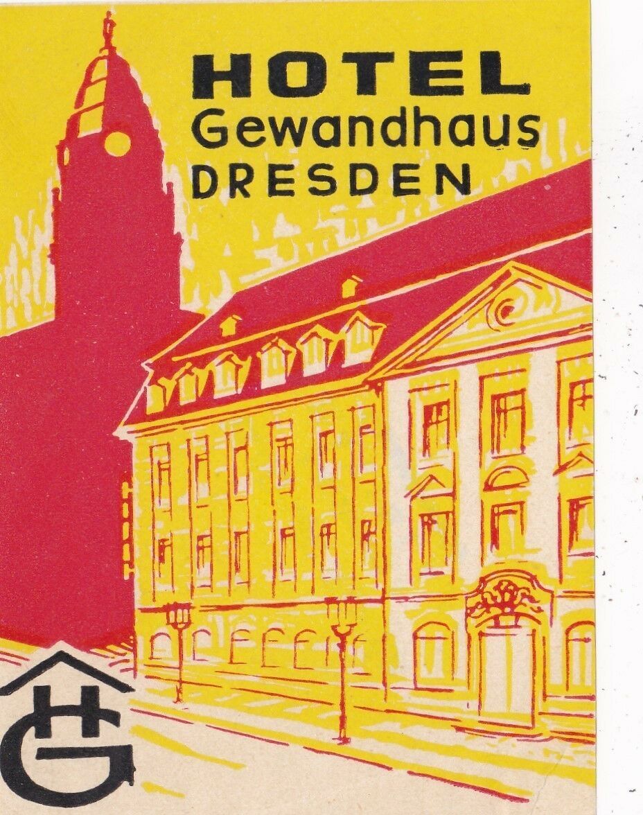 Germany Dresden Hotel Gewandhaus Vintage Luggage Label sk3283 ...