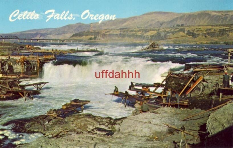 Celilo Falls, or. Indian Fishing, NOW Extinct as Water From Dalles DAM ...