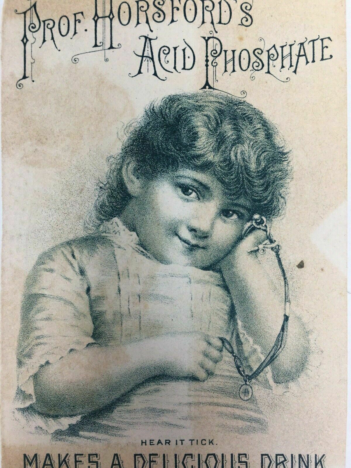 1885 Prof. Horsford's Acid Phospahate 2 Victorian Trade Cards Rumford ...