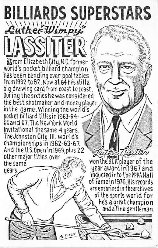 Luther Wimpy Lassiter Pool Billiards Carte Postale Unused | Topics ...