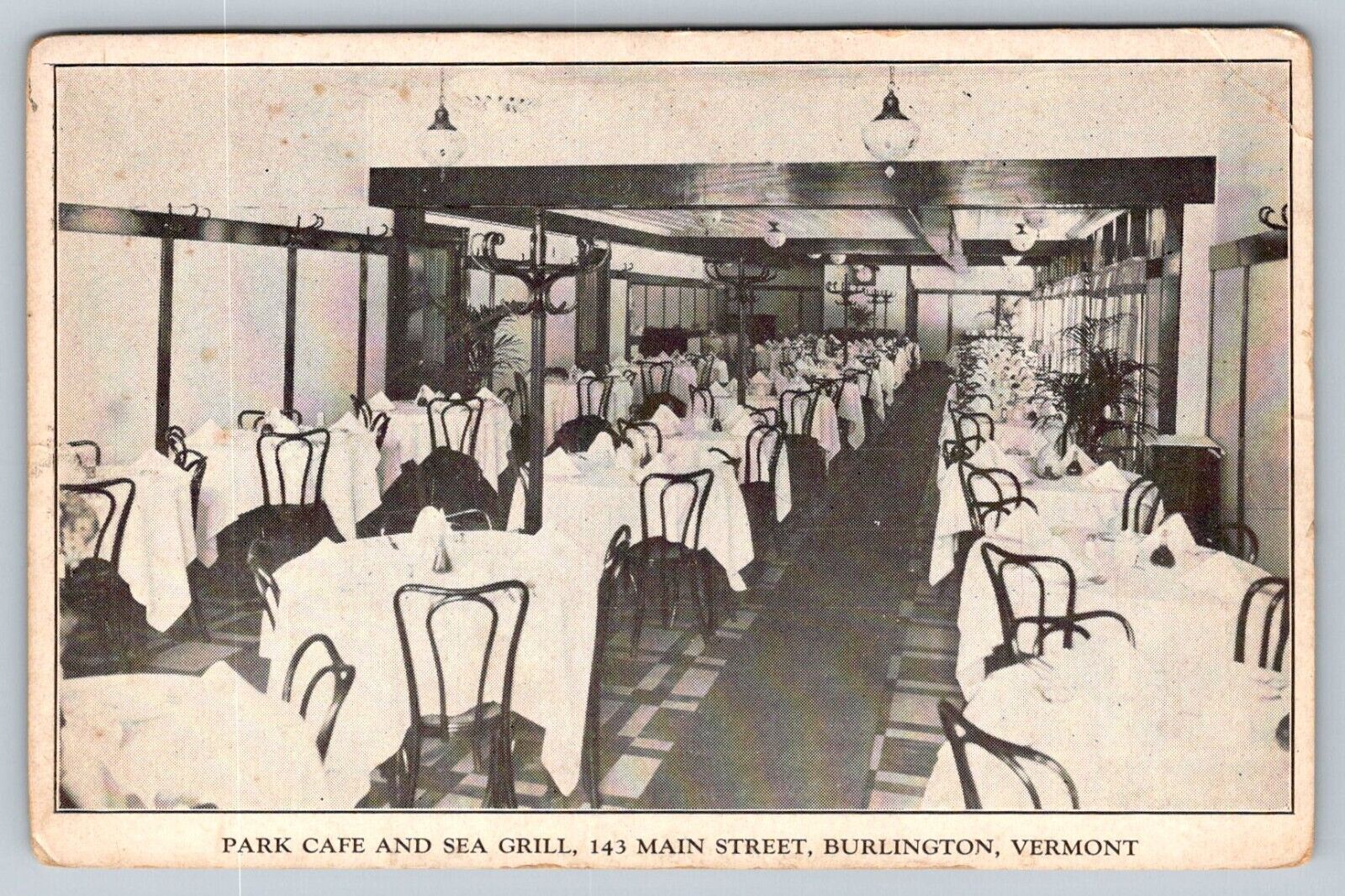 Burlington VT Park Cafe and Sea Grill Vermont Postcard Interior View ...