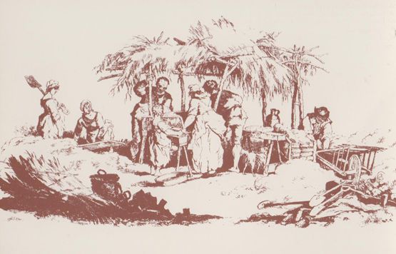 Brickmakers At Work Brickmaking Shed Craft Drawing Painting Postcard ...