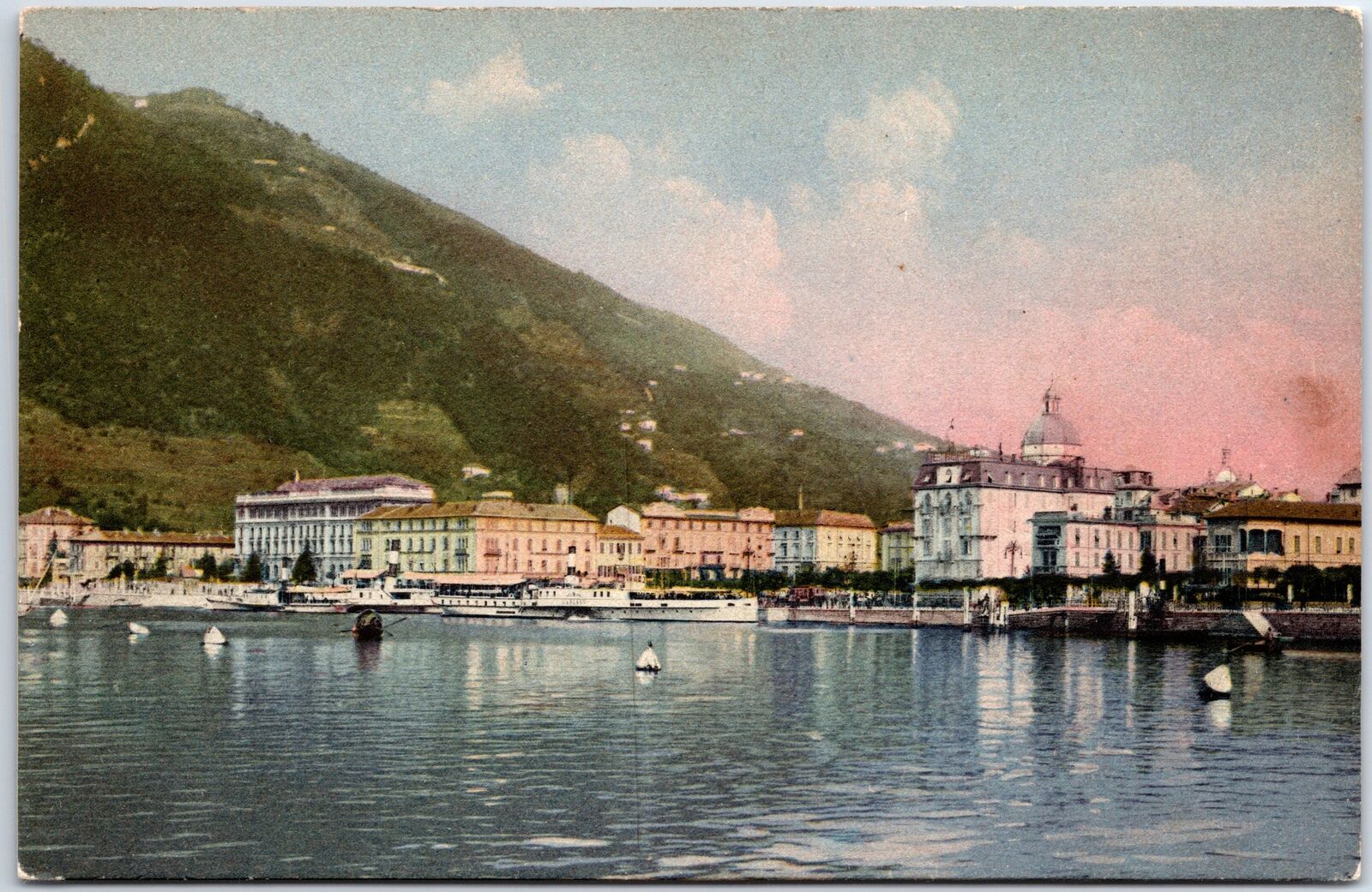 Vintage Postcard Lake Como and Shoreline in the Lombardy Region of ...