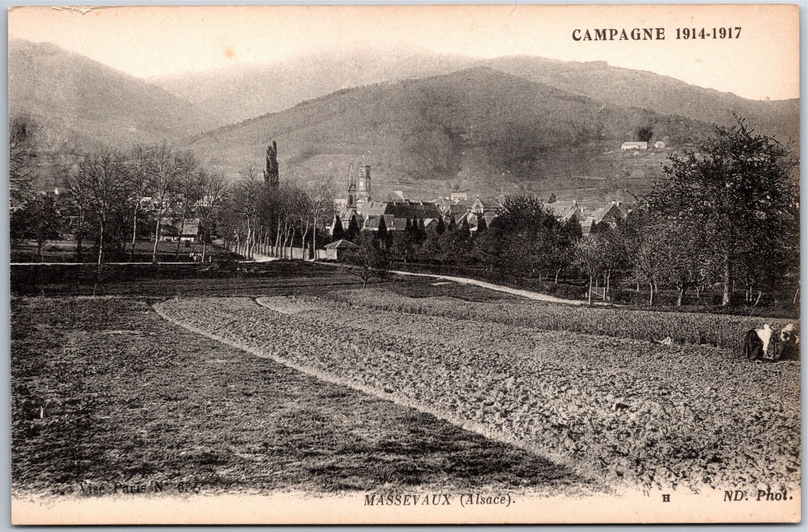 Vintage Postcard Scene at Massevaux Alsace During the Campaign of 1914 ...