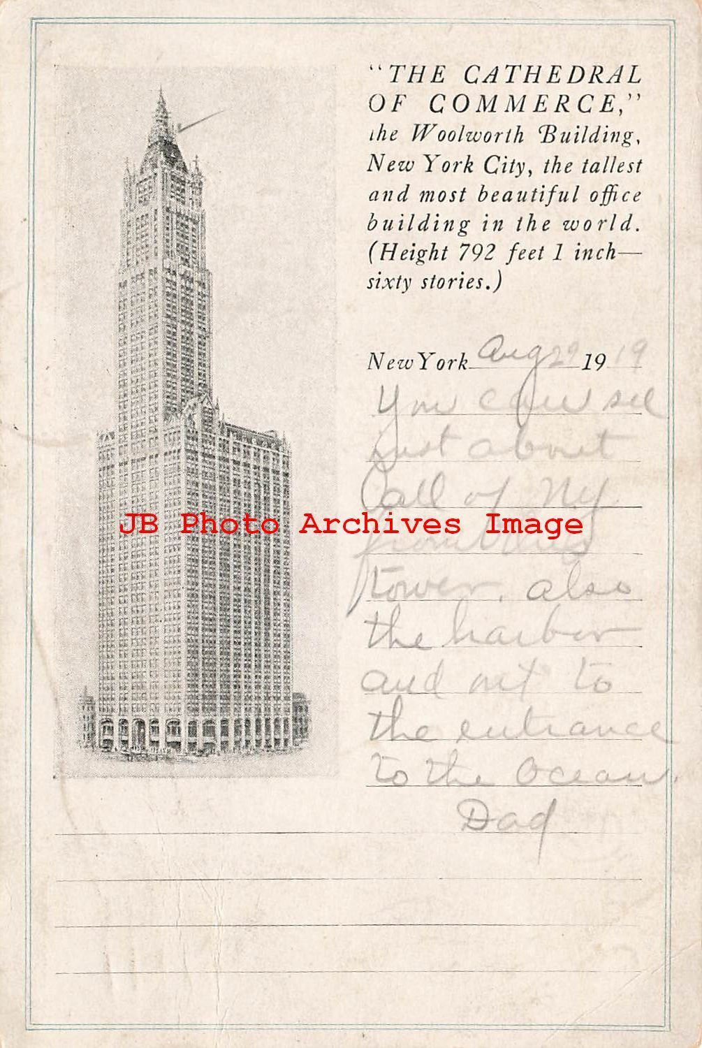 NY, New York City, Woolworth Building, Exterior View, 1919 PM | United ...
