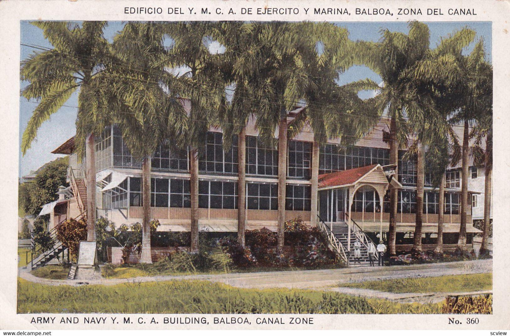 BALBOA, Panama, 1910-1930s; Army And Navy Y.M.C.A. Building, Canal Zone ...
