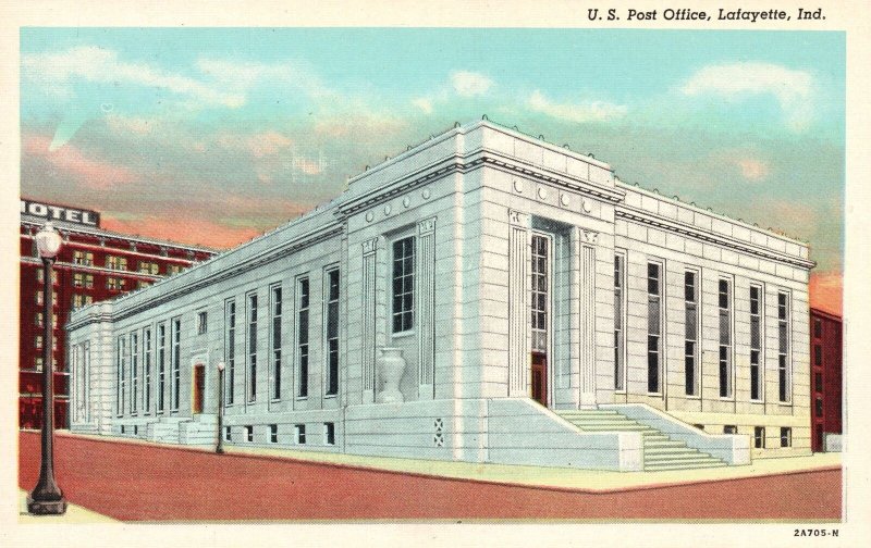 Vintage Postcard 1950'S U. S. Post Office Building Landmark Lafayette ...