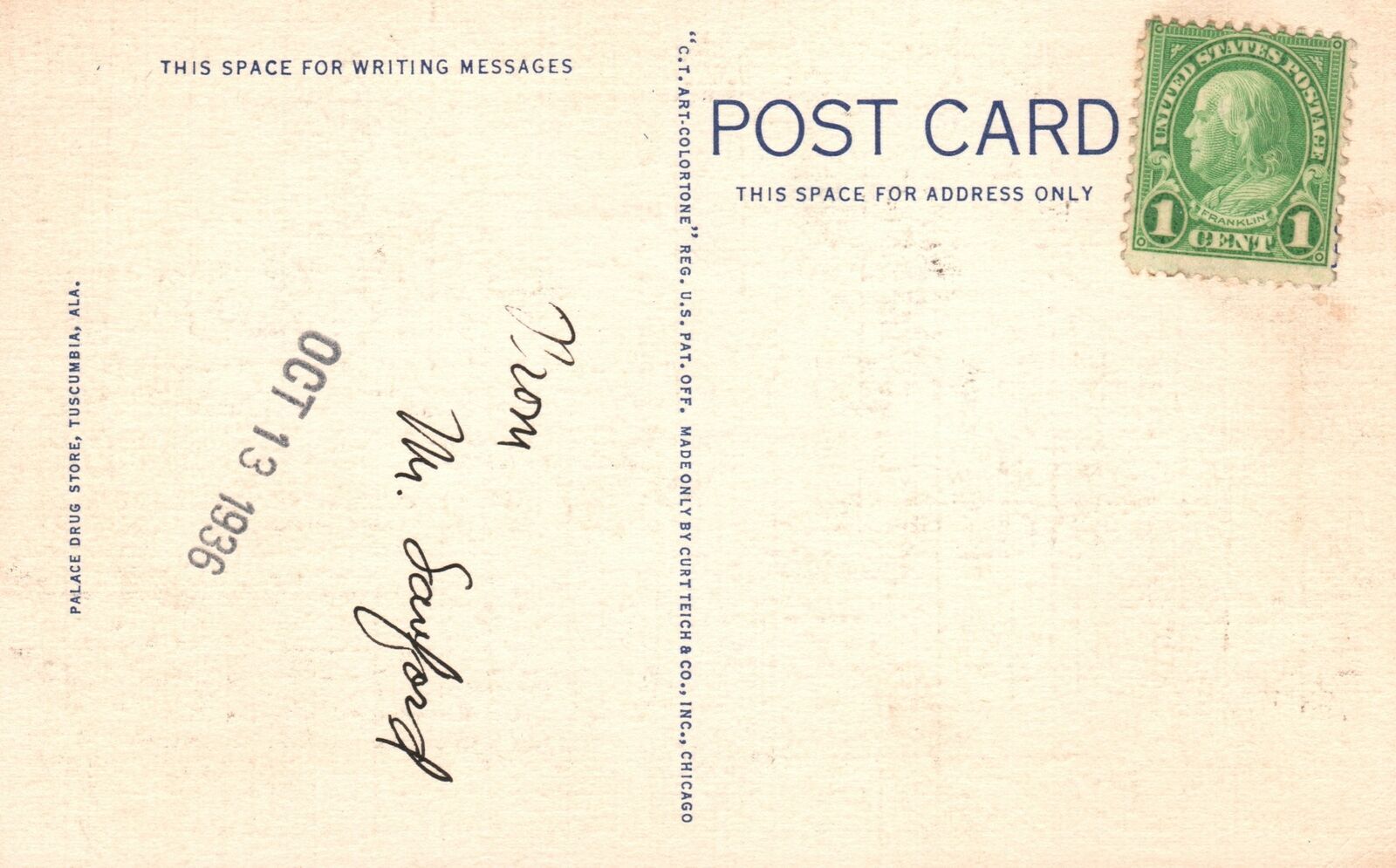 Vintage Postcard Wilson Dam At Muscle Shoals Alabama AL Palace Drug ...