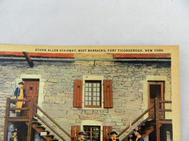 Vintage Postcard Ethan Allen Stairway West Barracks Fort Ticonderoga ...