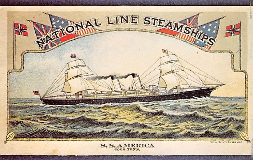 SS America Operated 13 Steamship since 1880 National Line Steamships ...