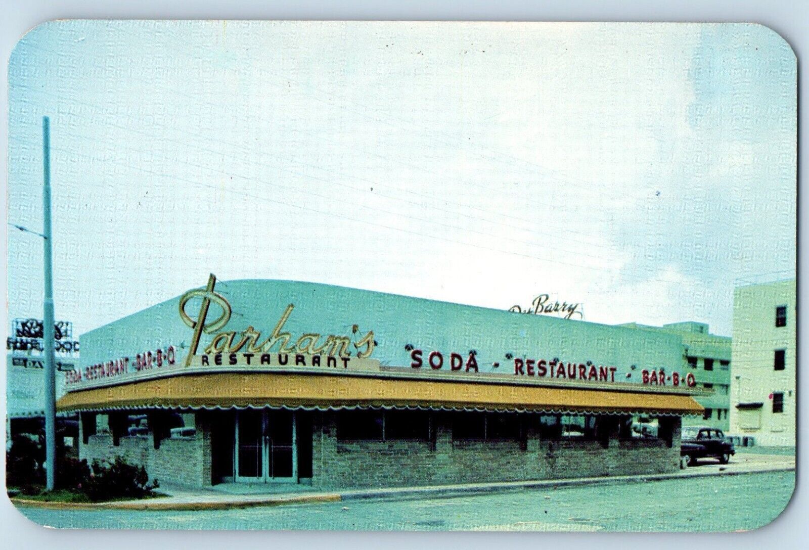 Miami Beach Florida Postcard Parham's Restaurant Collins c1960 Vintage ...