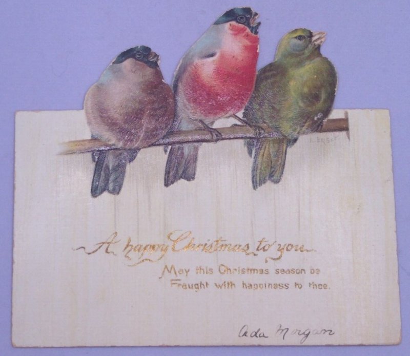 Robin Birds Finches Die Cut Raphael Tuck Victorian Christmas Greeting ...