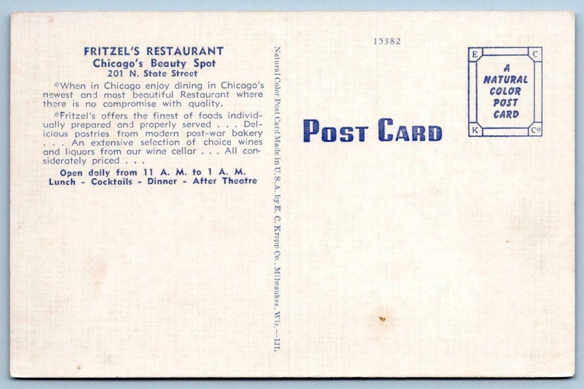 Fritzel's Restaurant Chicago Illinois Interior View Modern Post-War ...