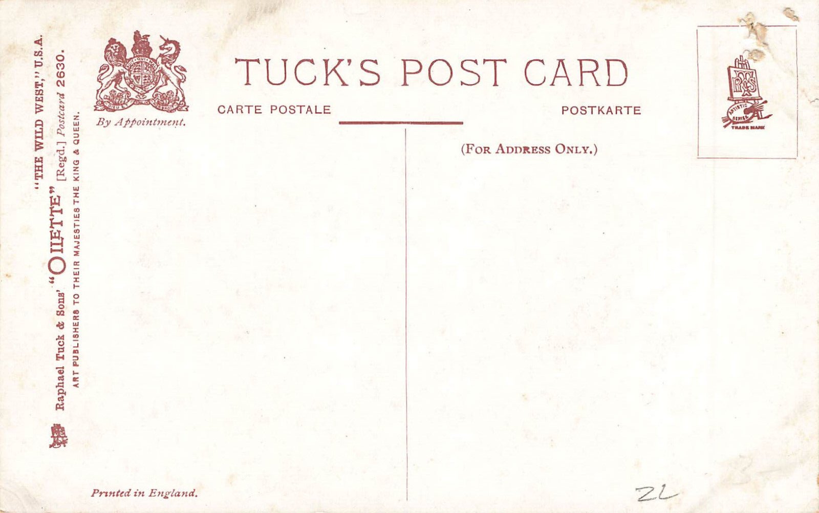 Tuck's The Wild West "The Avenger" , Harry Payne Raphael Tuck Postcard ...