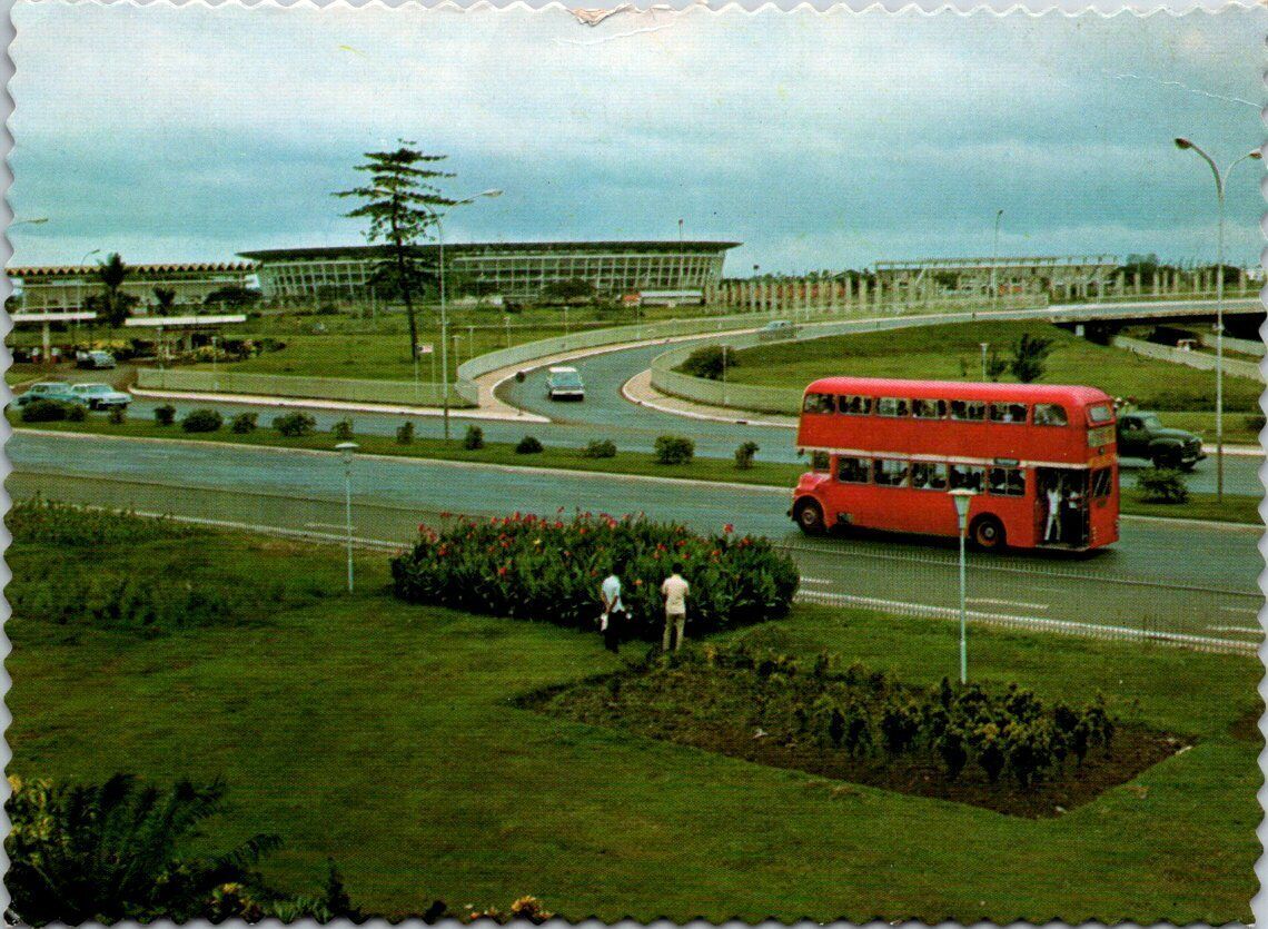 Vintage Continental Size Postcard Stadium Street Scene Jakarta ...