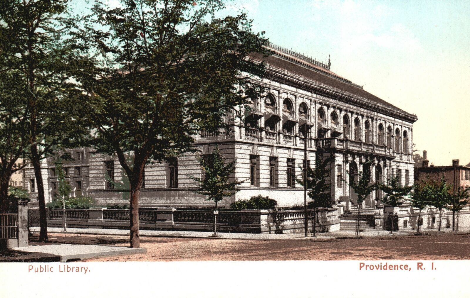 Vintage Postcard 1900's Public Library Providence Rhode Island TRIC Pub ...