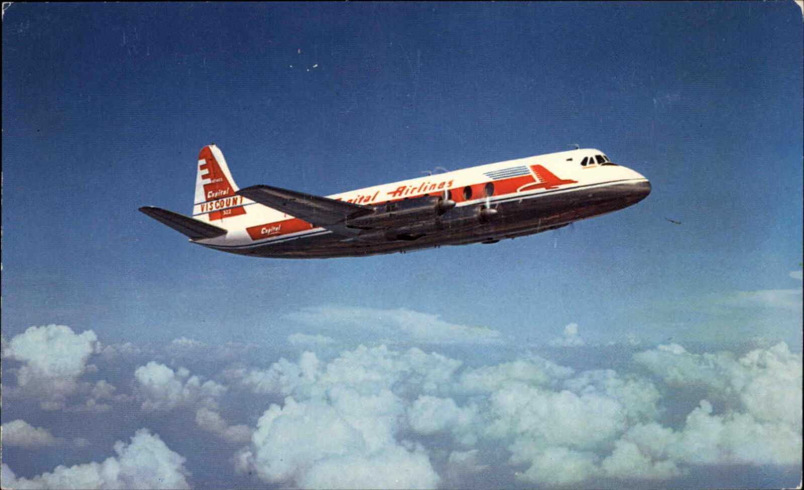 Viscount Capital Airlines Airplane - Air Line Issued Postcard | Topics ...