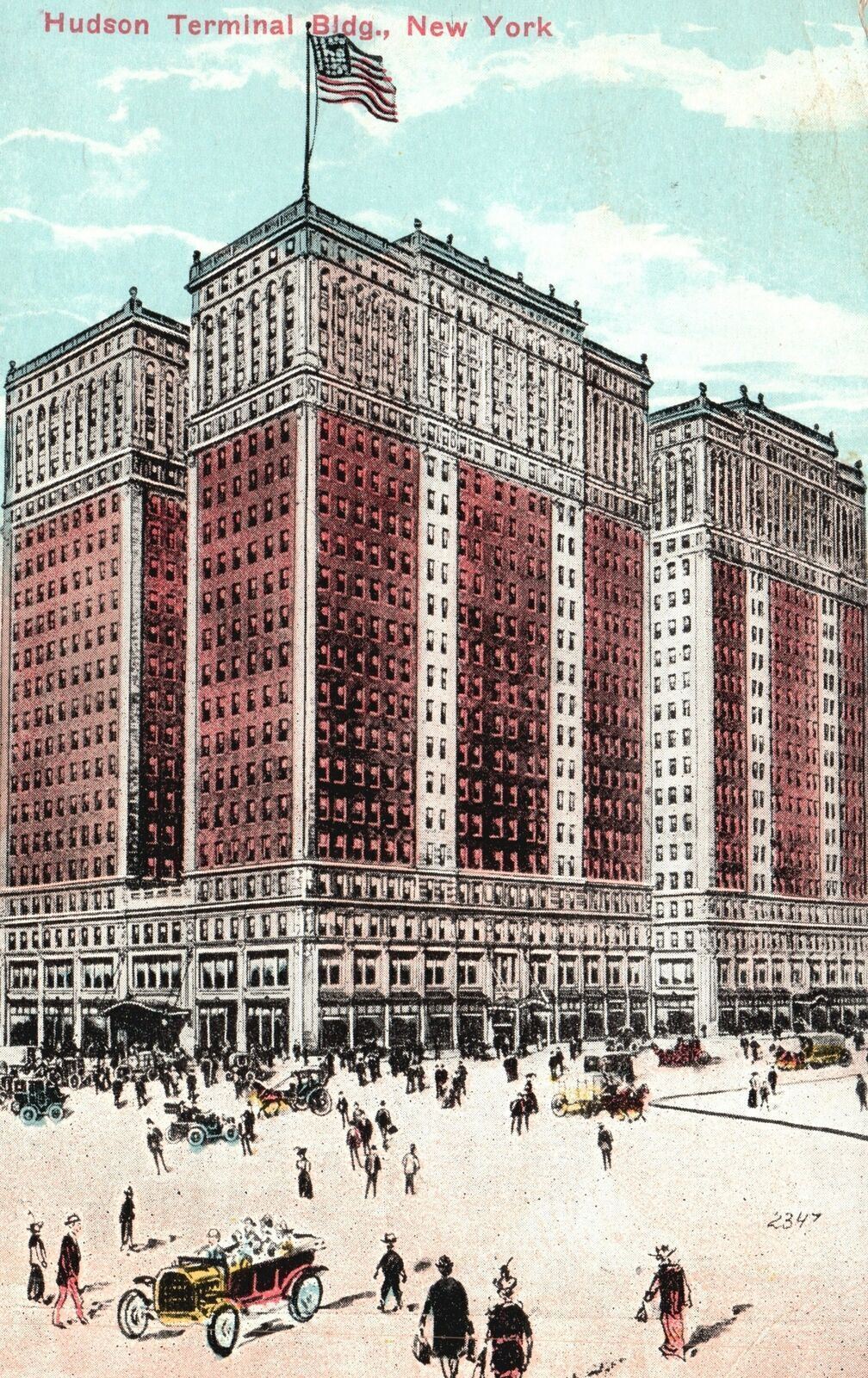 Vintage Postcard 1916 Hudson Terminal Building Bounded By Church Street ...