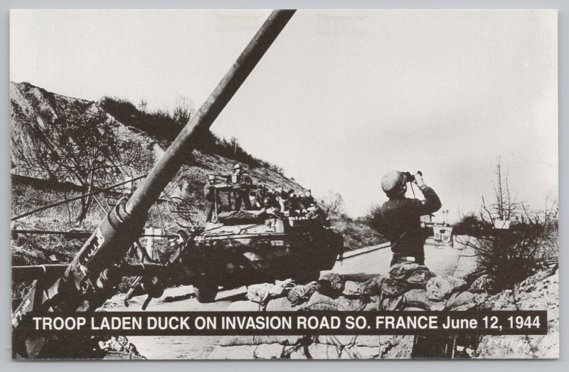 Military~Troop Laden Duck On Invasion Road In France~WW2 Era~B&W ...