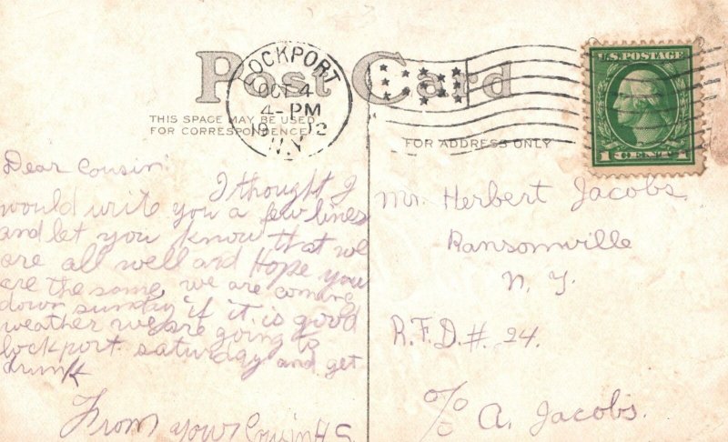 Vintage Postcard 1912 To My Dear Affinity Bells And Flowers Leaves ...