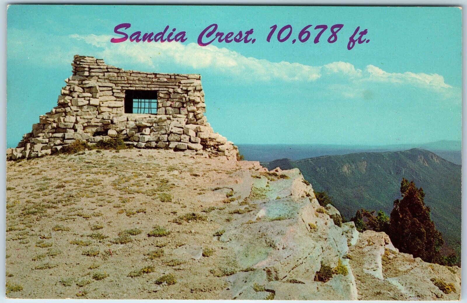 1965 Albuquerque, NM Kiwanis Point Sandia Crest Greetings Ancient Ruins ...