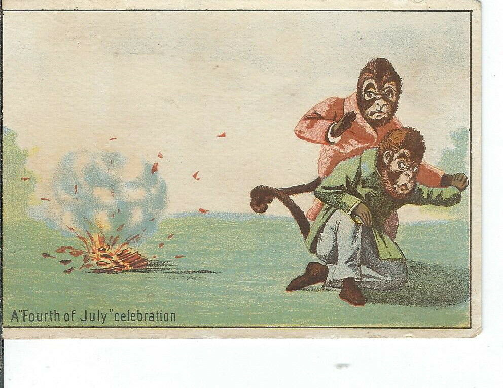 AK-216 Fourth of July Celebration Anthropomorphic Monkeys Victorian Era ...