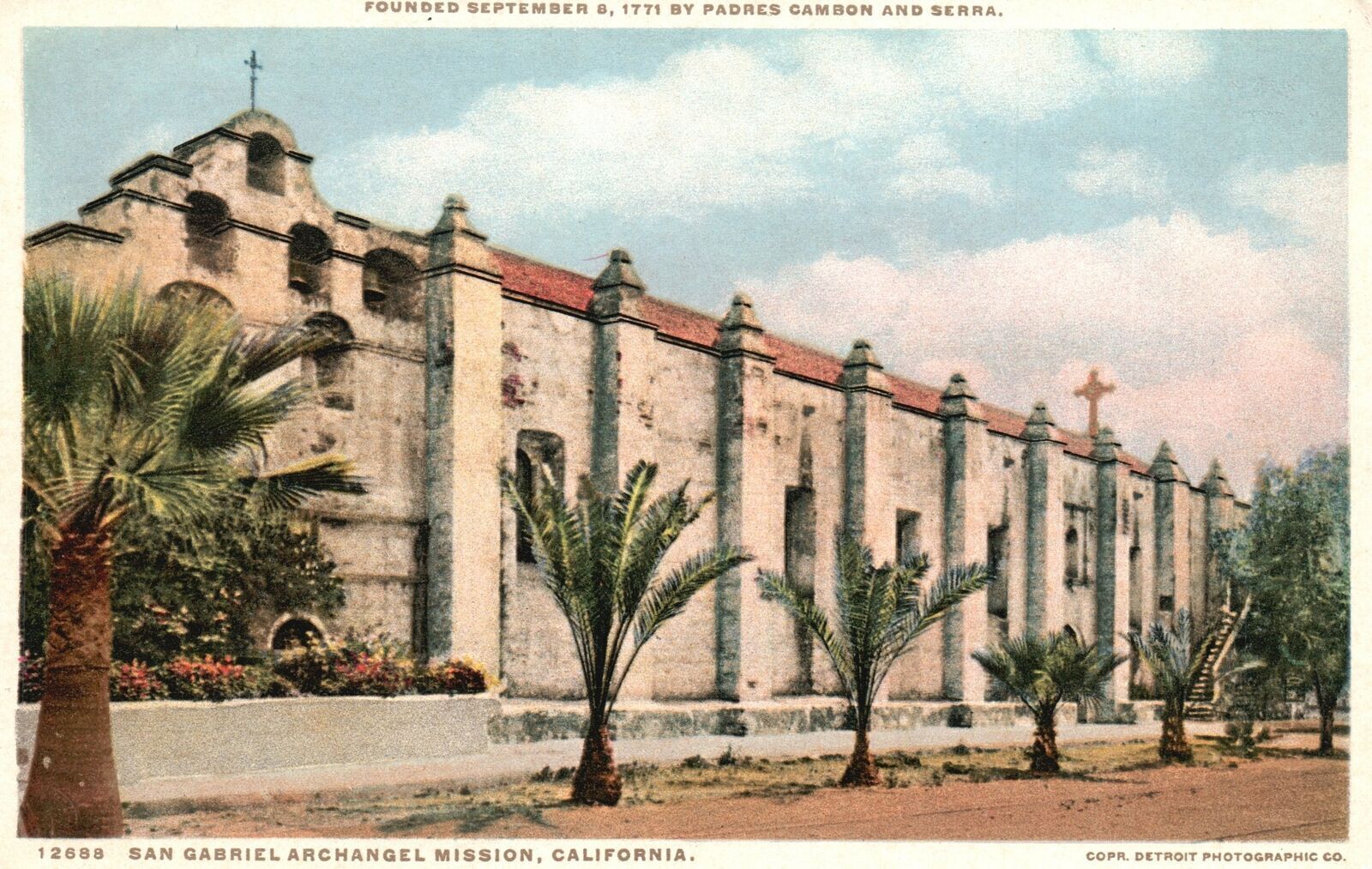 Vintage Postcard San Gabriel Archangel Mission By Padres Cambon Serra ...