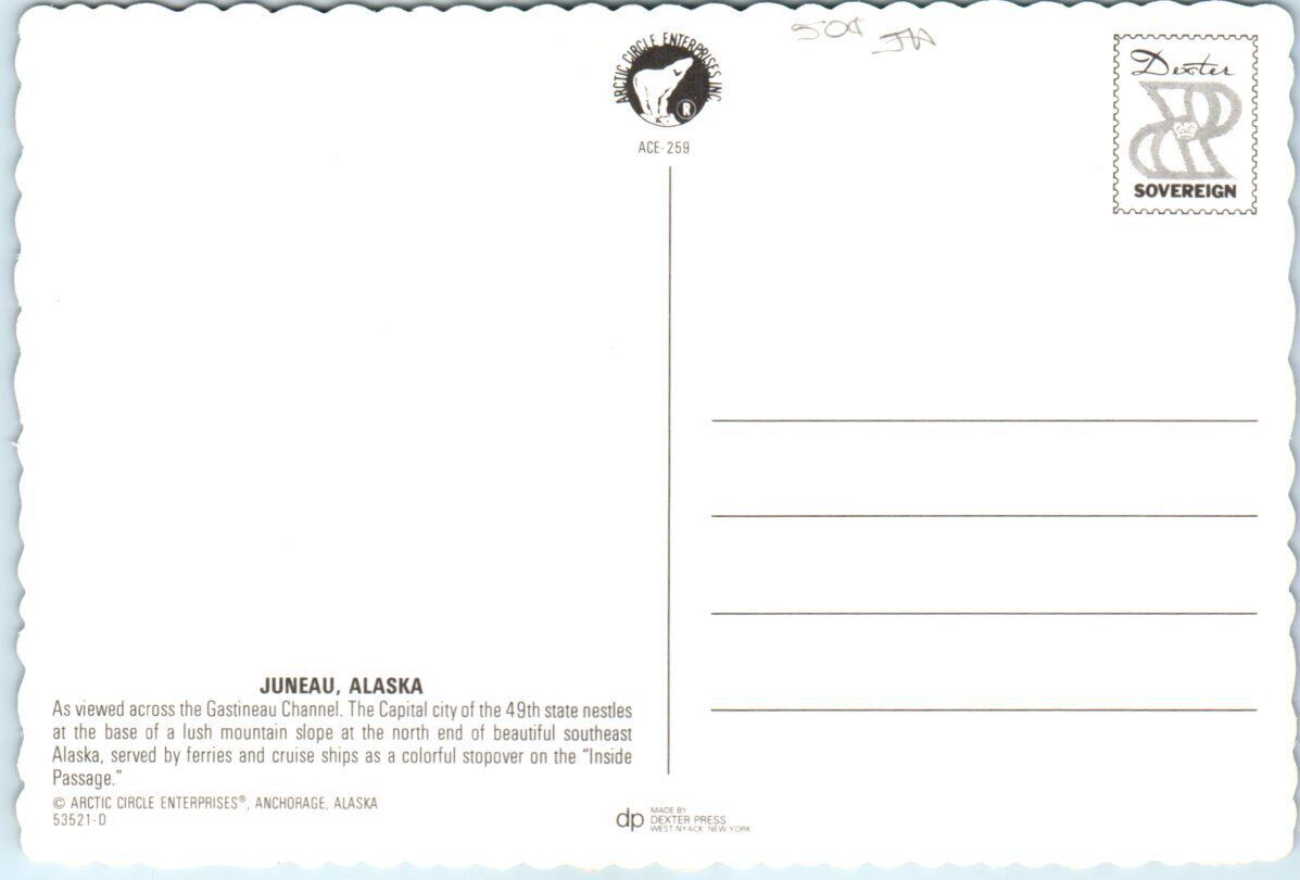 Postcard - Juneau and the Scenic "Inside Passage" - Juneau, Alaska ...