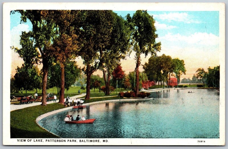 Vtg Baltimore Maryland MD View of Lake Patterson Park 1920s View ...