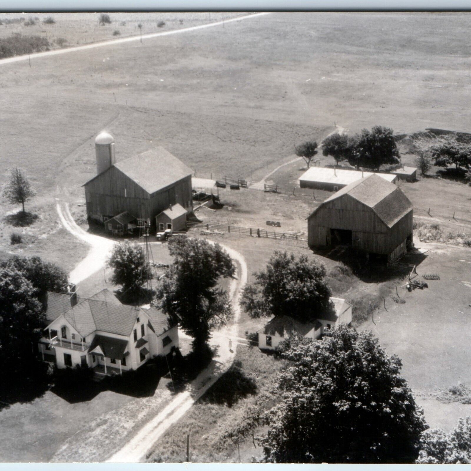 c1950s De Pere, WI Farm Homestead RPPC Aerial Birds Eye Real Photo ...