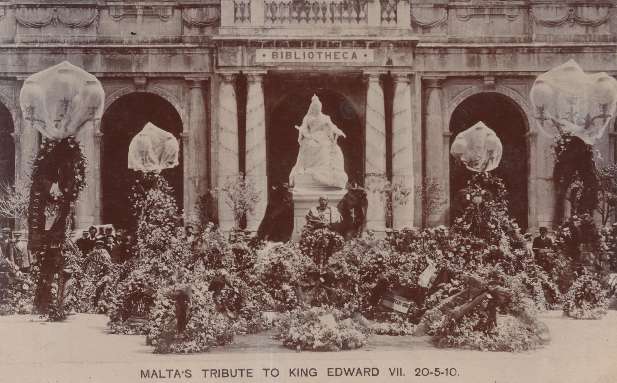 Malta's Tribute To Death Of King Edward VII Rare Old RPC Postcard ...