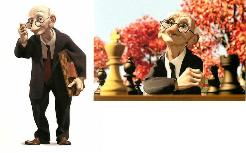 2 Postcards of Geri's Game Chess Pixar Animated Short Movie | Topics ...