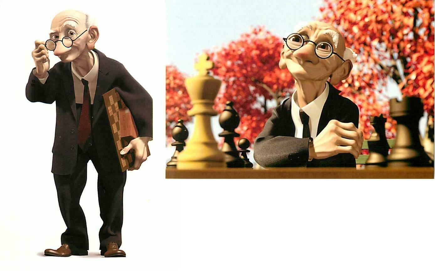 2 Postcards of Geri's Game Chess Pixar Animated Short Movie | Topics ...