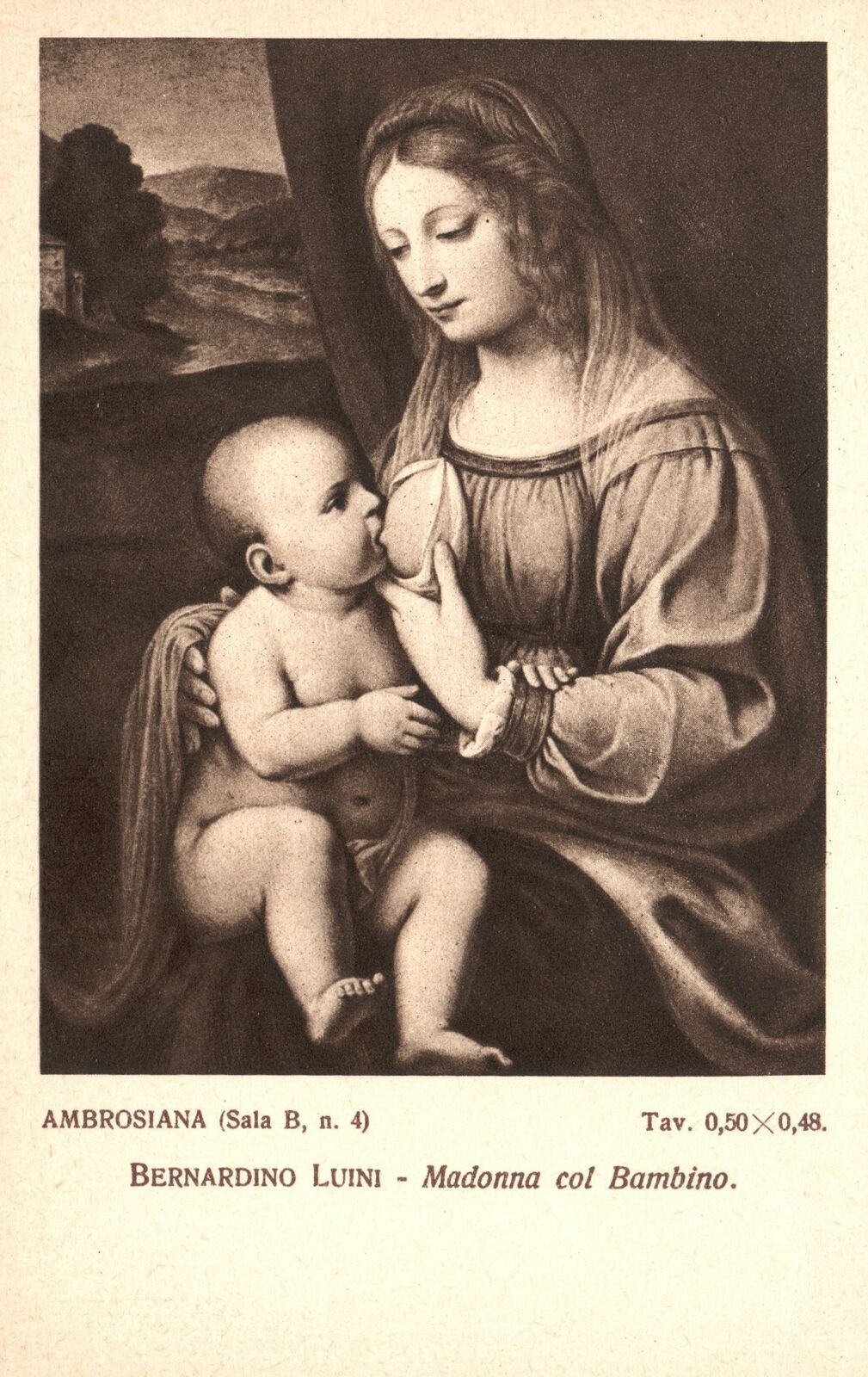 Vintage Postcard Ambrosiana Bernardino Luini Madonna Col Bambino ...