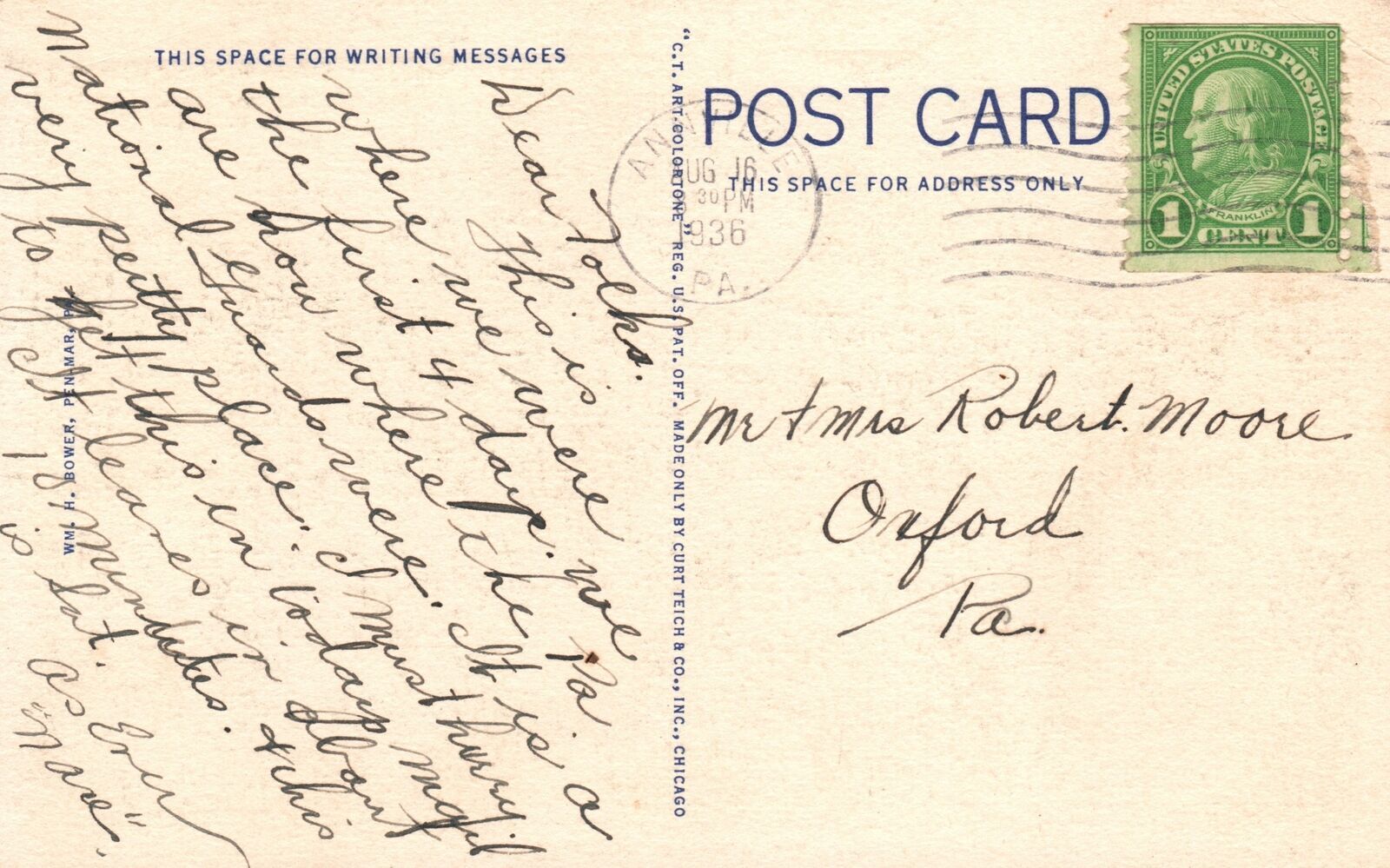 Vintage Postcard 1936 General View Camp Ritchie Military Reservation ...