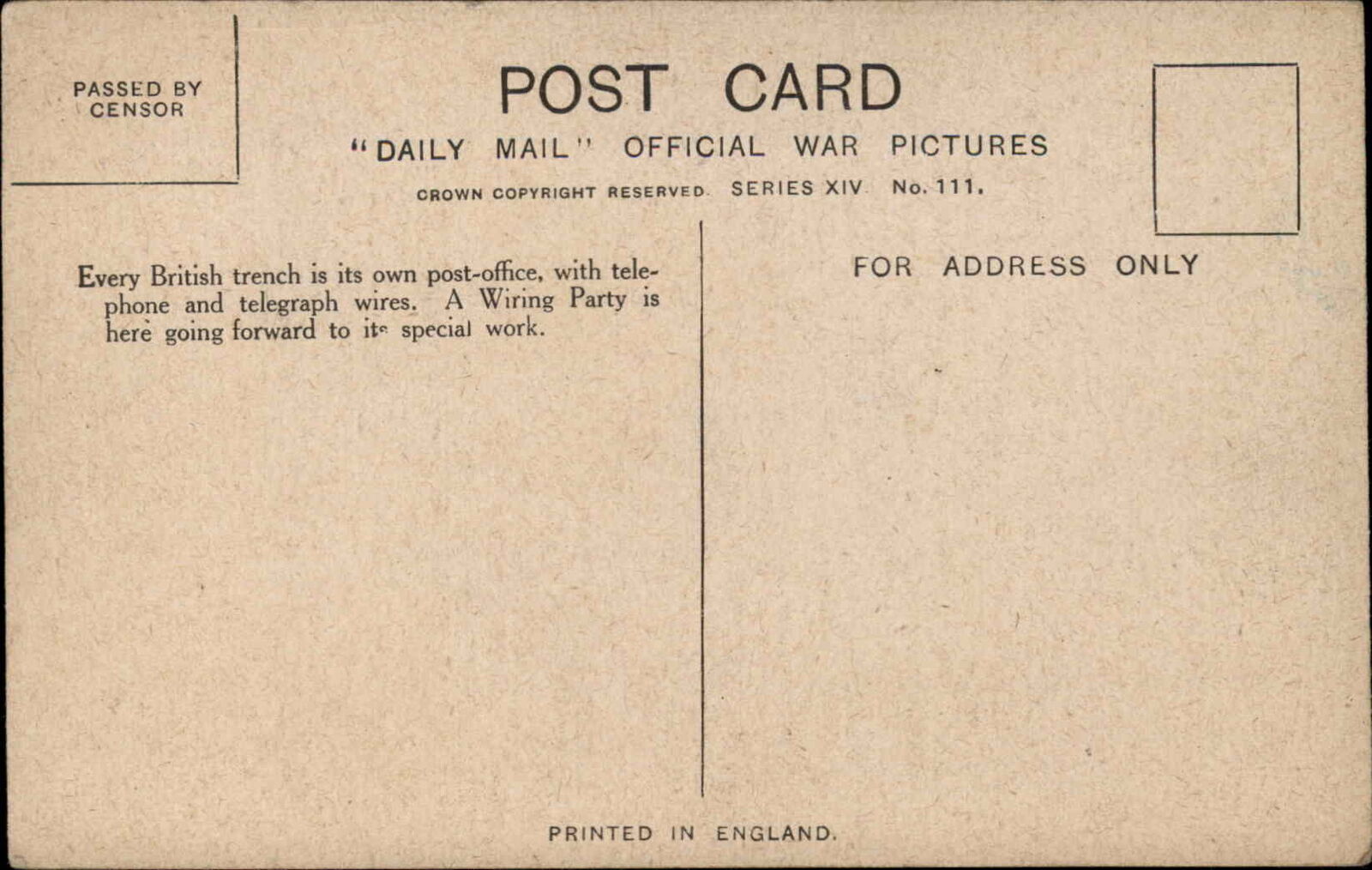 WWI Wiring Party Headed to Trenches DAILY MAIL BATTLE PICS Ser XIV No ...