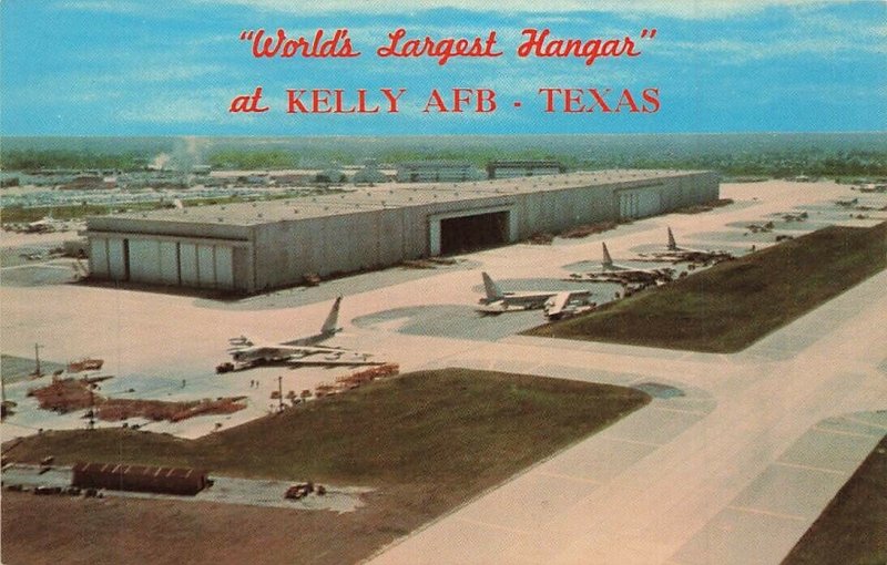 Vintage Birds Eye View Worlds Largest Hangar Kelly Air Force Base B52s ...