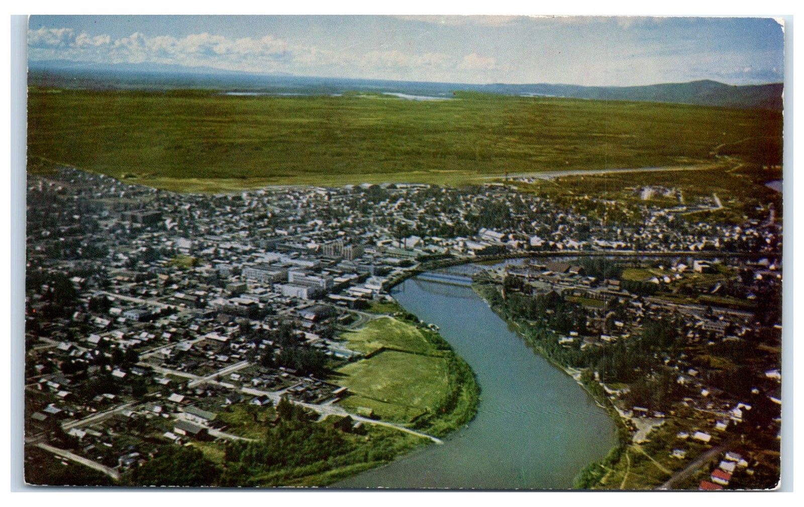 1960s/70s Aerial View of Fairbanks, AK and Chena River Postcard ...