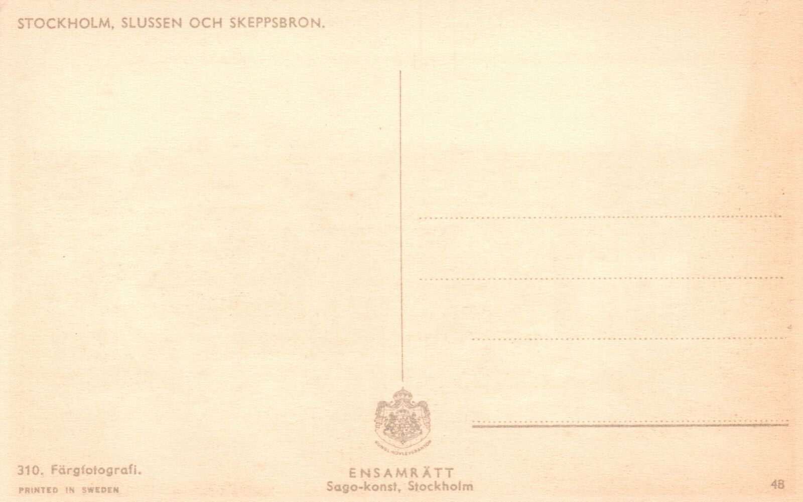 Vintage Postcard 1920's General View of Stockholm Slussen Och ...