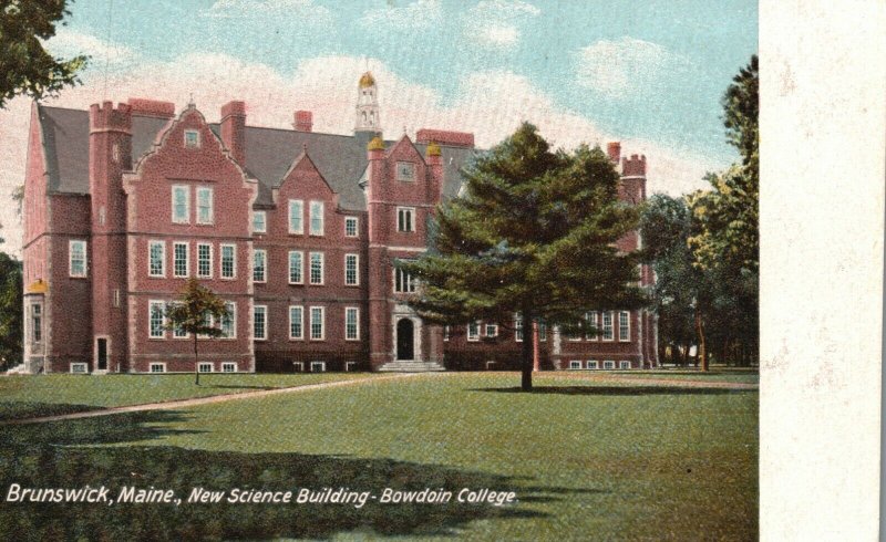 Vintage Postcard 1900's New Science Building Bowdoin College Maine ME ...
