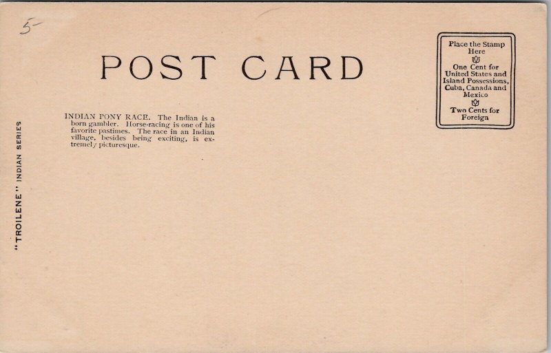 Artist John Innes Western Art Indian Pony Race Troilene Series Postcard ...