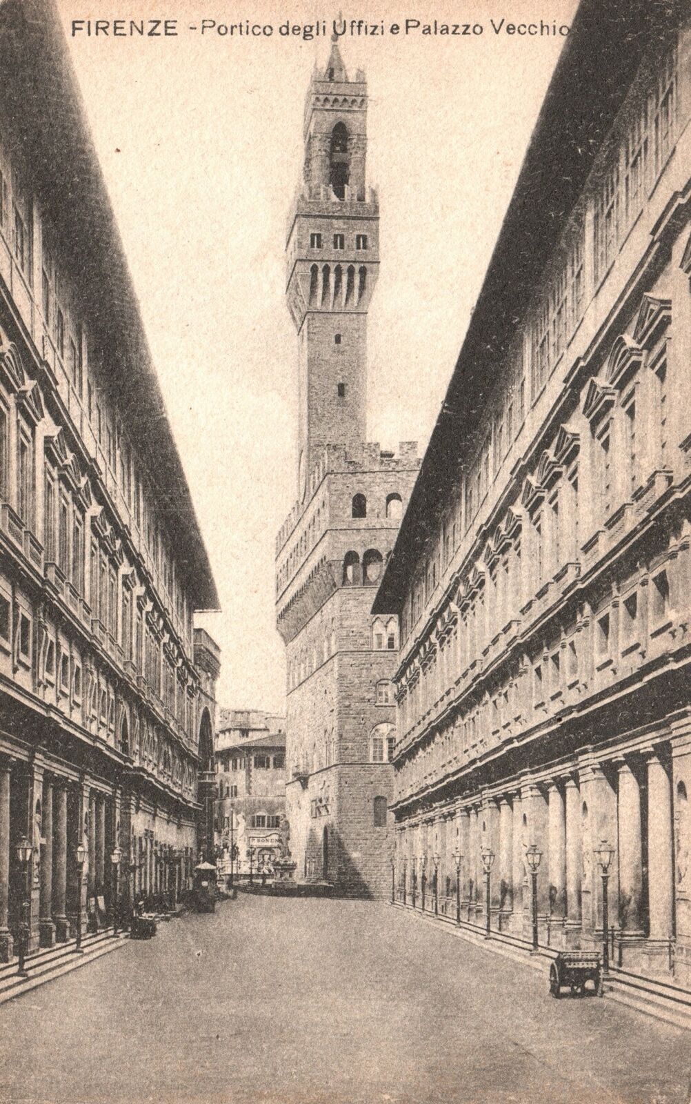 Vintage Postcard Firenze Portico Degli Uffizi E Palazzo Vecchio ...