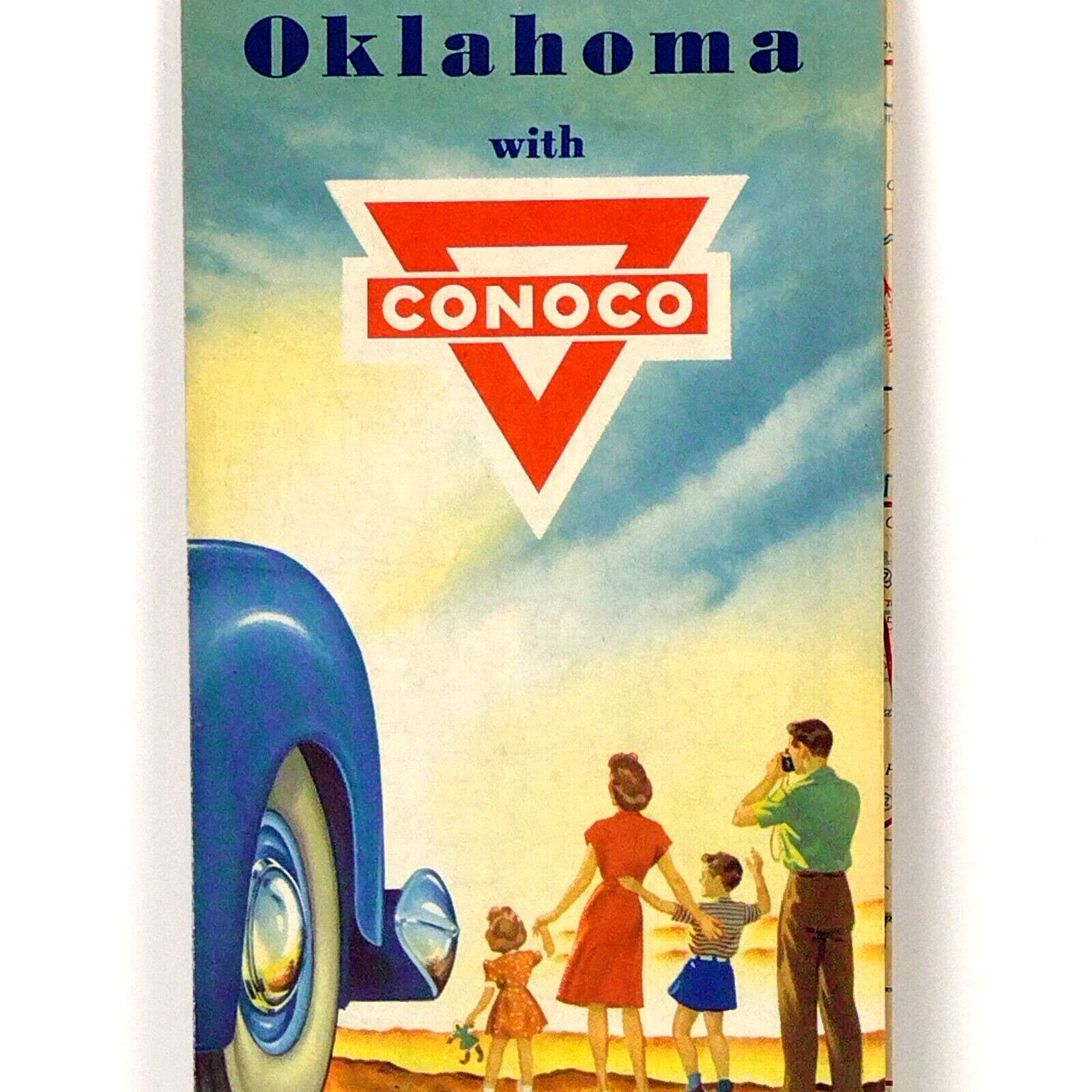 Circa 1940 Conoco Oklahoma Road Map Super Motor Oil Travel Trip | Ephemera - Other / Unsorted ...