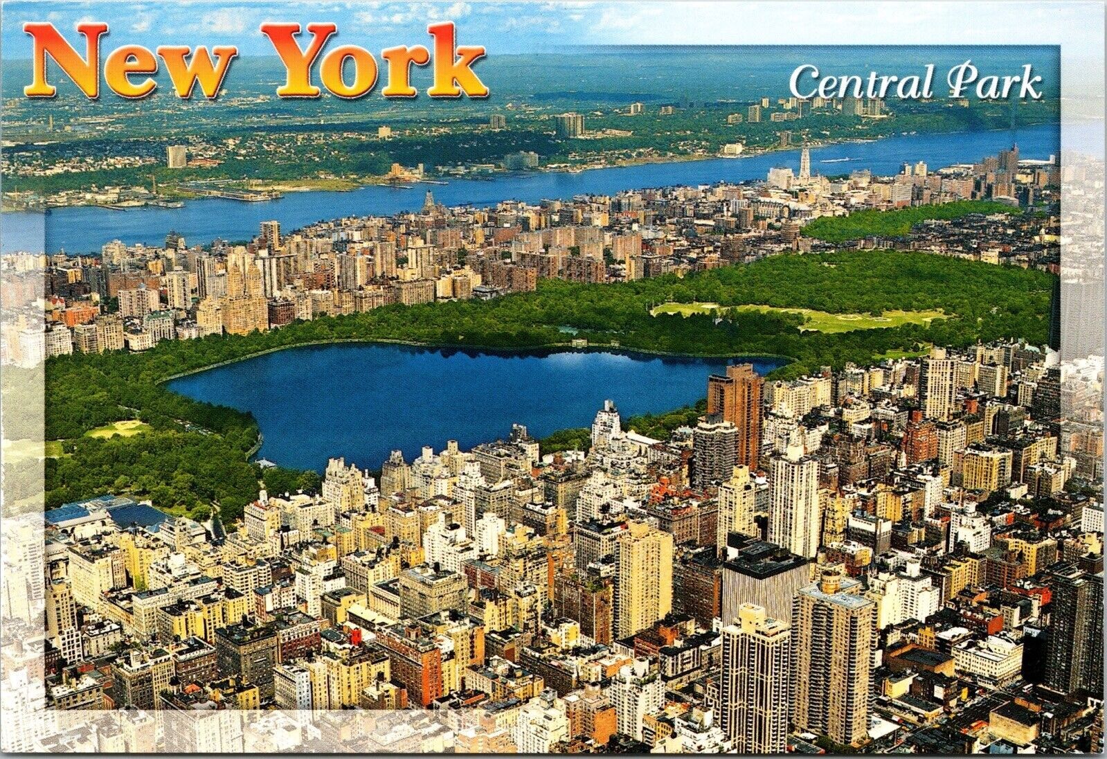 New York City NYC Central Park Hudson River Landscape Chrome Postcard ...