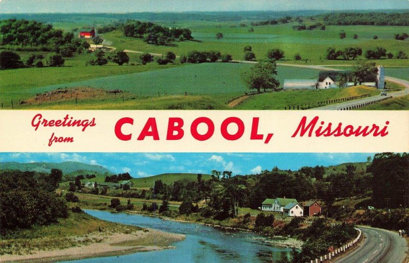 Cabool Missouri~Greetings From~Large Letter TWO Images Postcard ...