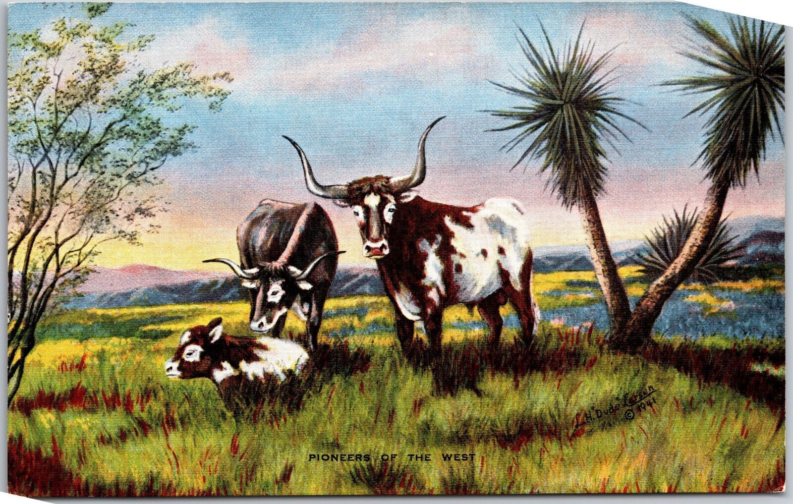Longhorn Cattle Pioneers of The West, American Frontier, L.H. Larsen ...
