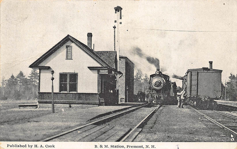 Fremont NH Railroad Station Train Depot Frank Swallow Postcard | Topics ...