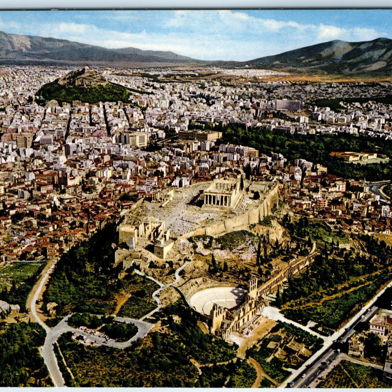 c1970s Athens Greece Ancient Acropolis Birds Eye Delphi Parthenon Ruin ...