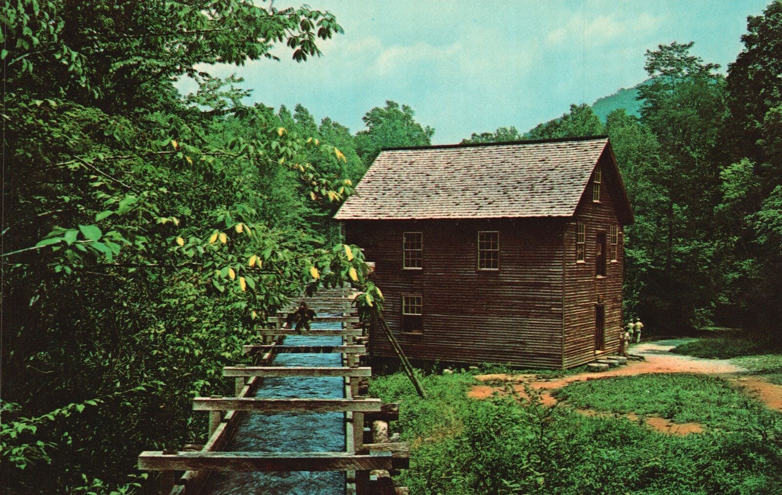 Vintage Postcard Mingus Mill Oconaluftee Visitor Center Great Smoky ...