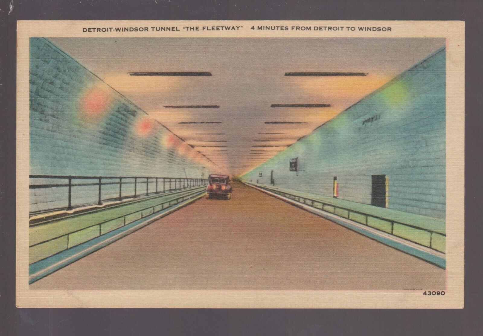 Detroit MICHIGAN c1940s WINDSOR TUNNEL Highway THE FLEETWAY Road ...
